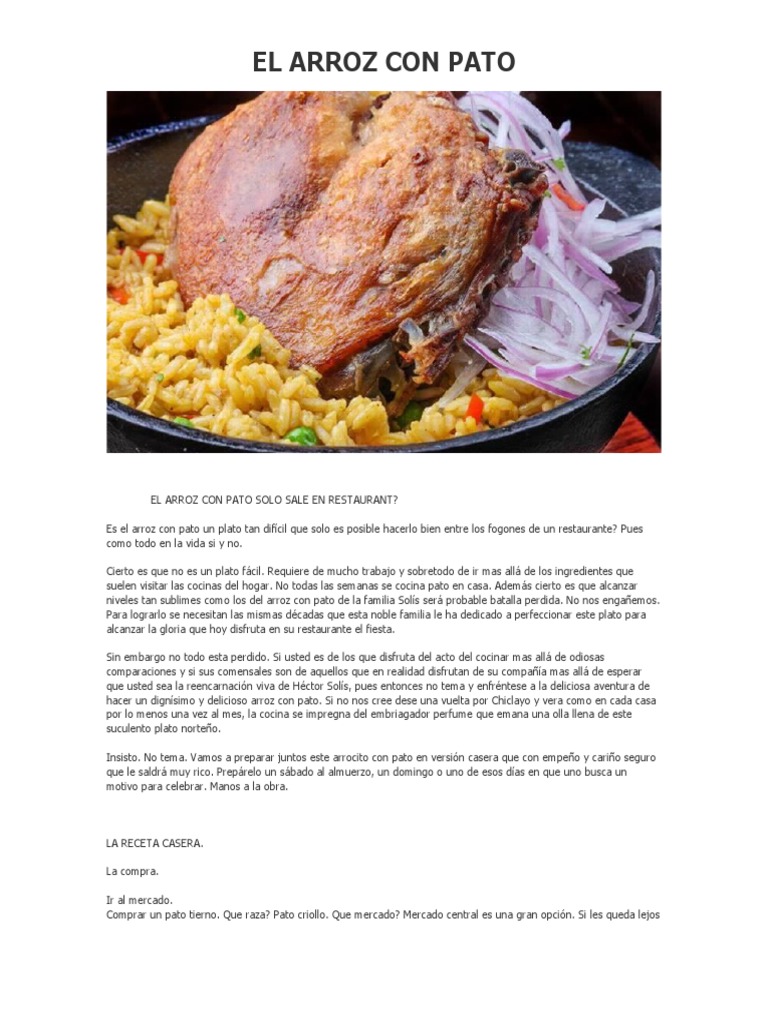 El Arroz Con Pato | PDF | Arroz | Cilantro