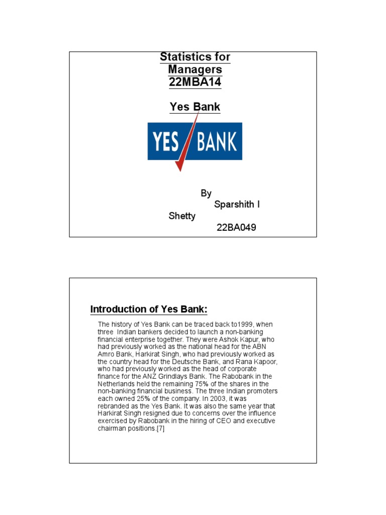 Statistics PPT Yes Bank | Download Free PDF | Banking | Financial Services