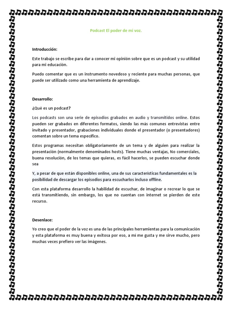 Podcast El Poder de Mi Voz | PDF