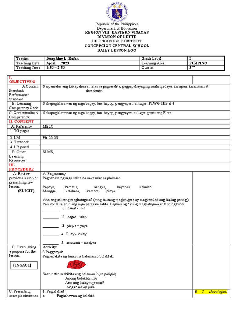 Lesson Plan New Filipino 3rd | PDF