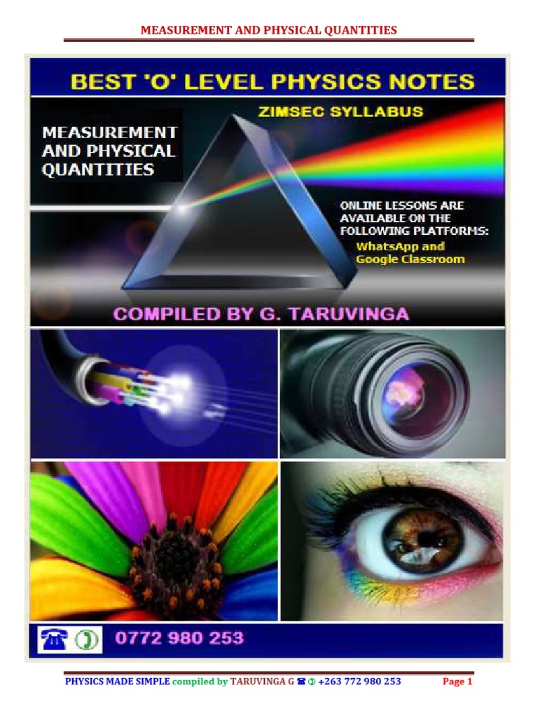 1.0 Measurements and Physical Quantities | PDF | Science & Mathematics | Technology & Engineering