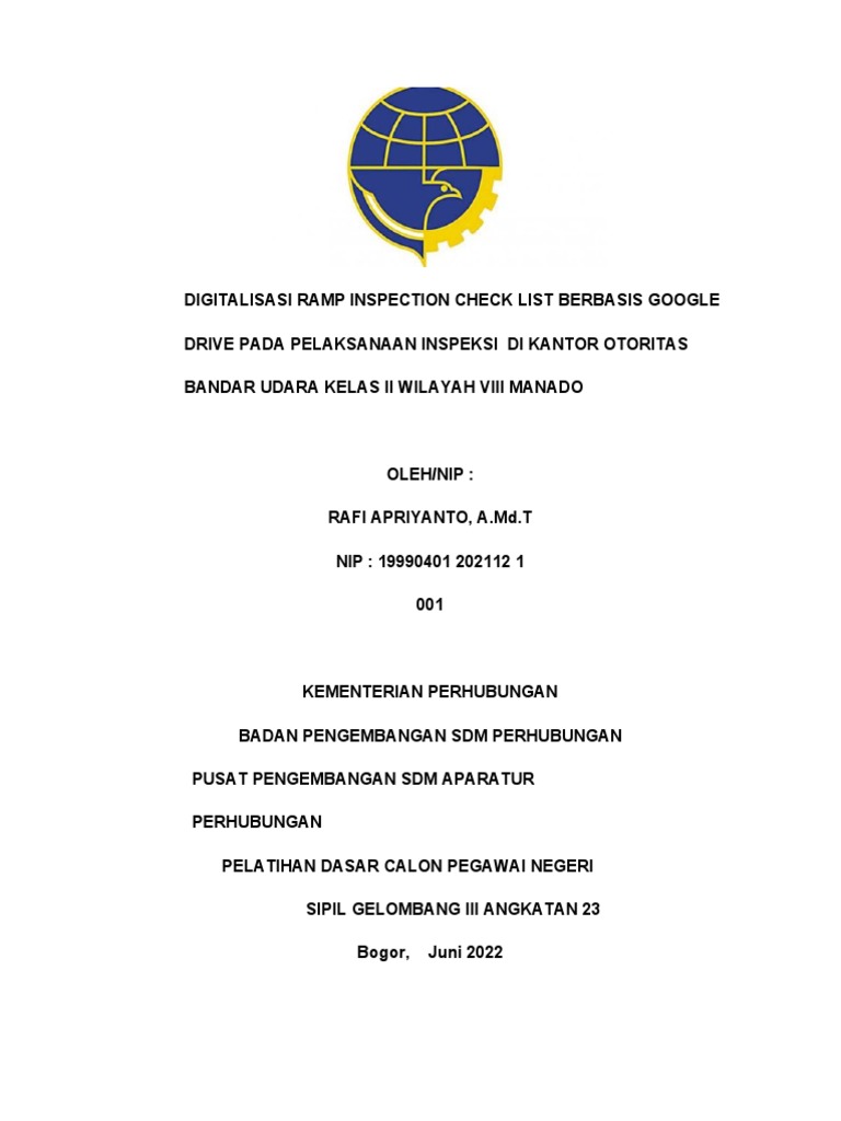 Digitalisasi Checklist Inspeksi Bandara | PDF