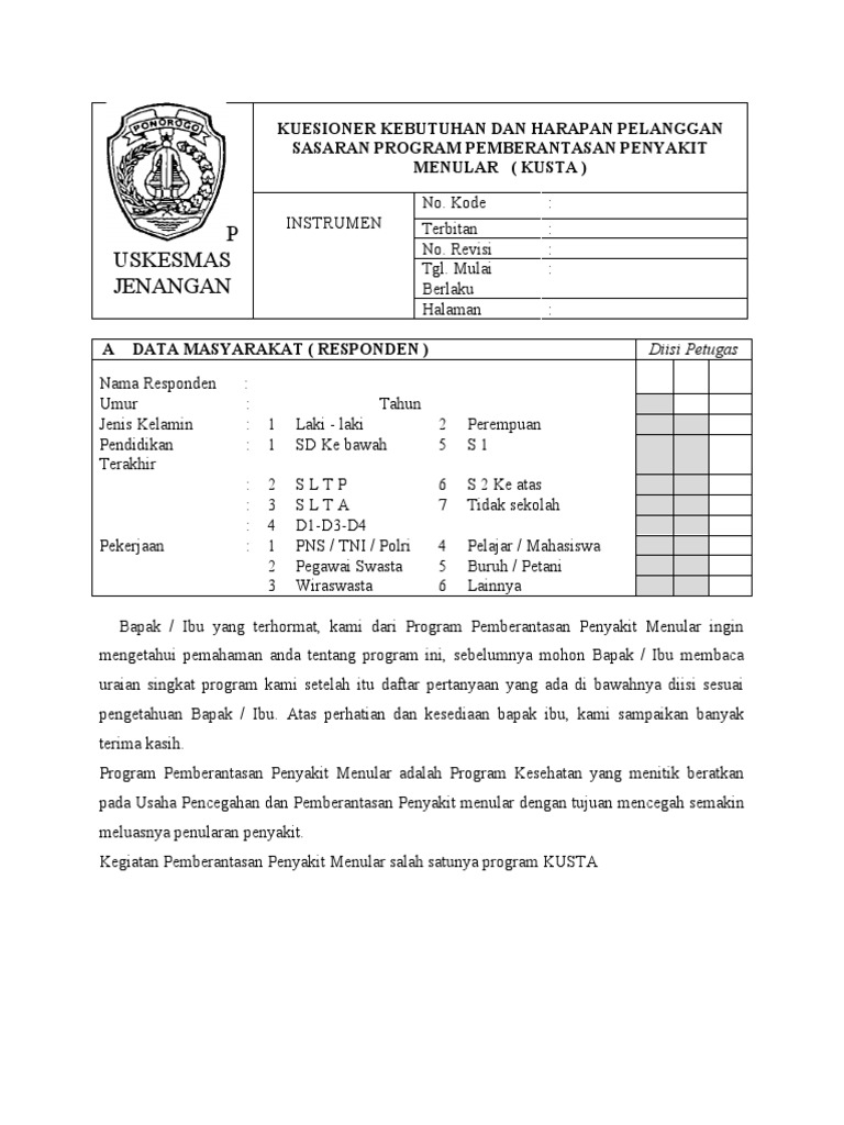 Kuesioner Kusta | PDF