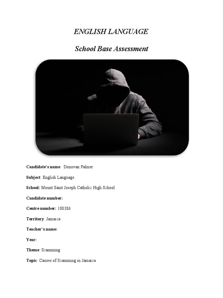 Donovan Palmer English SBA | PDF | Jamaica | Reading Comprehension