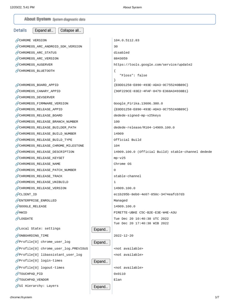 System Diagnostic Data | PDF | Software Engineering | Computing