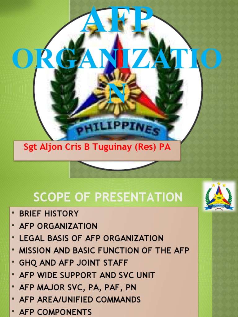 AFP Organization | PDF | Military | Defense Policy