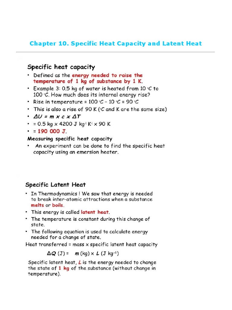 Chapter 10. Specific Heat Capacity and Latent Heat | PDF | Greenhouse ...