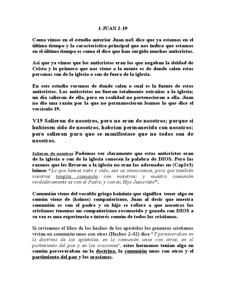 Anticristos en 1 Juan 2:19 | PDF