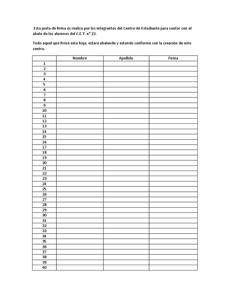 Junta de Firmas | PDF