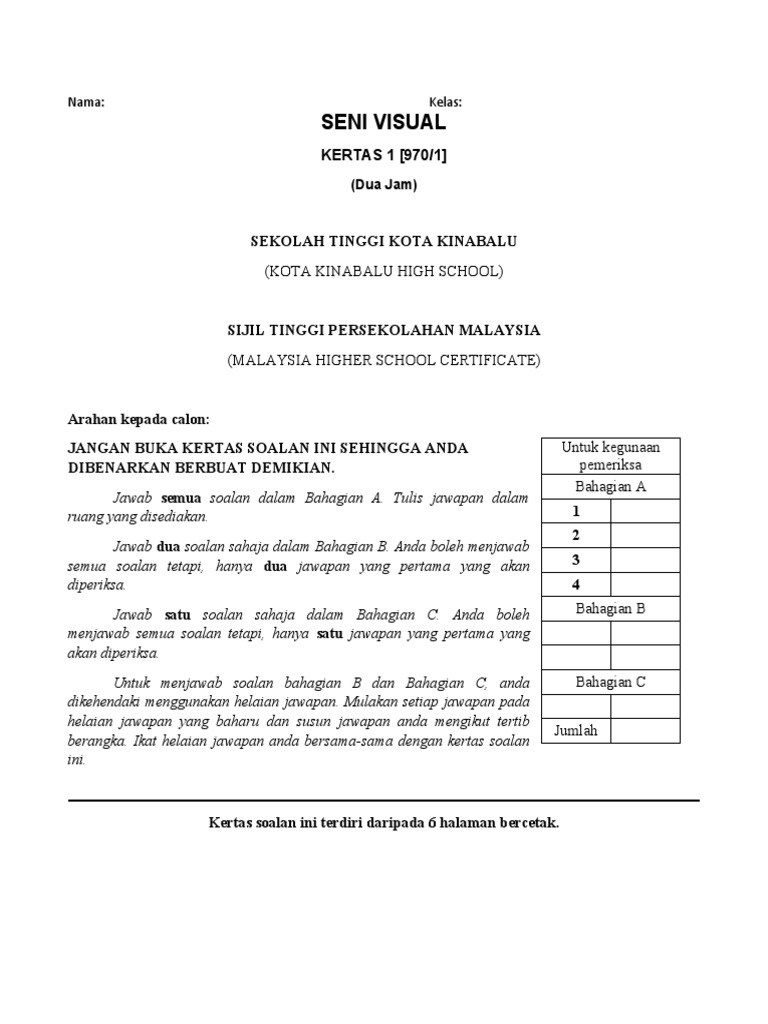 Percubaan Sem 1 Skema | PDF