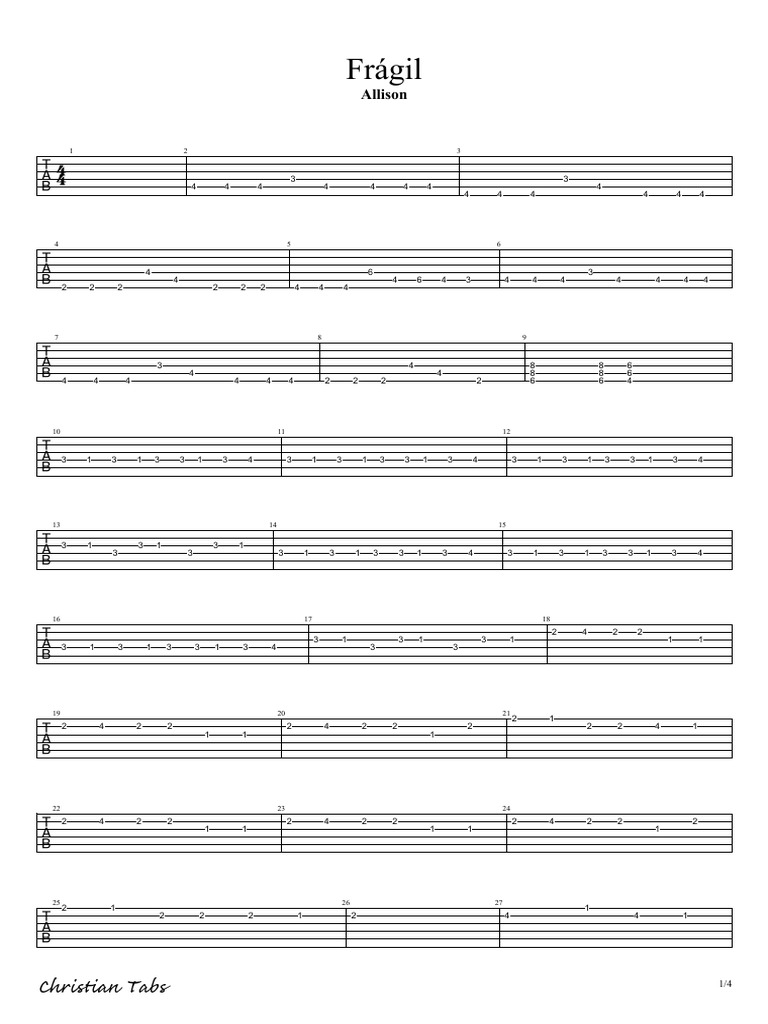 Tabs de Frágil par Allison | PDF