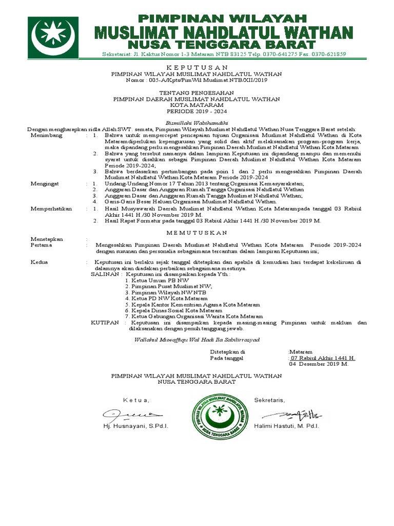 SK PD - Kota - Mataram Revisi | PDF