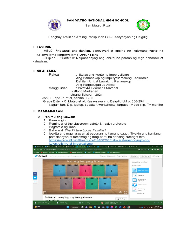 AP 8 DLP Q3 Week 4 | PDF