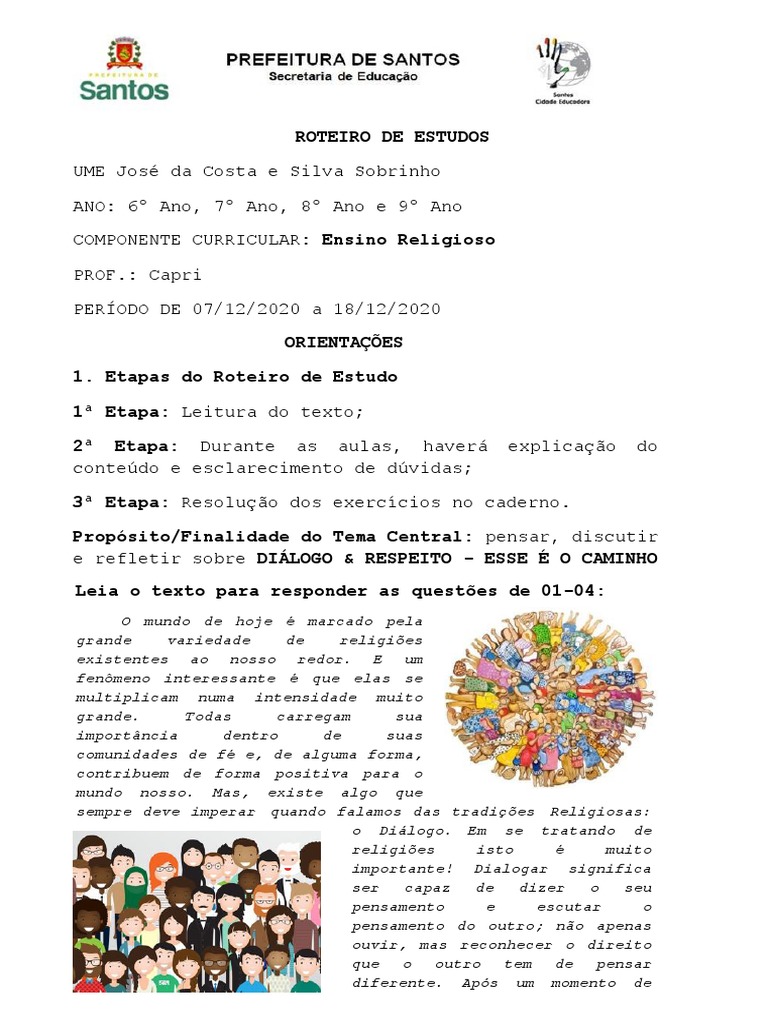 ensino_religioso_-_6o_a_9o_ano_-_jcss_-_07122020.pdf | PDF | Pensamento ...
