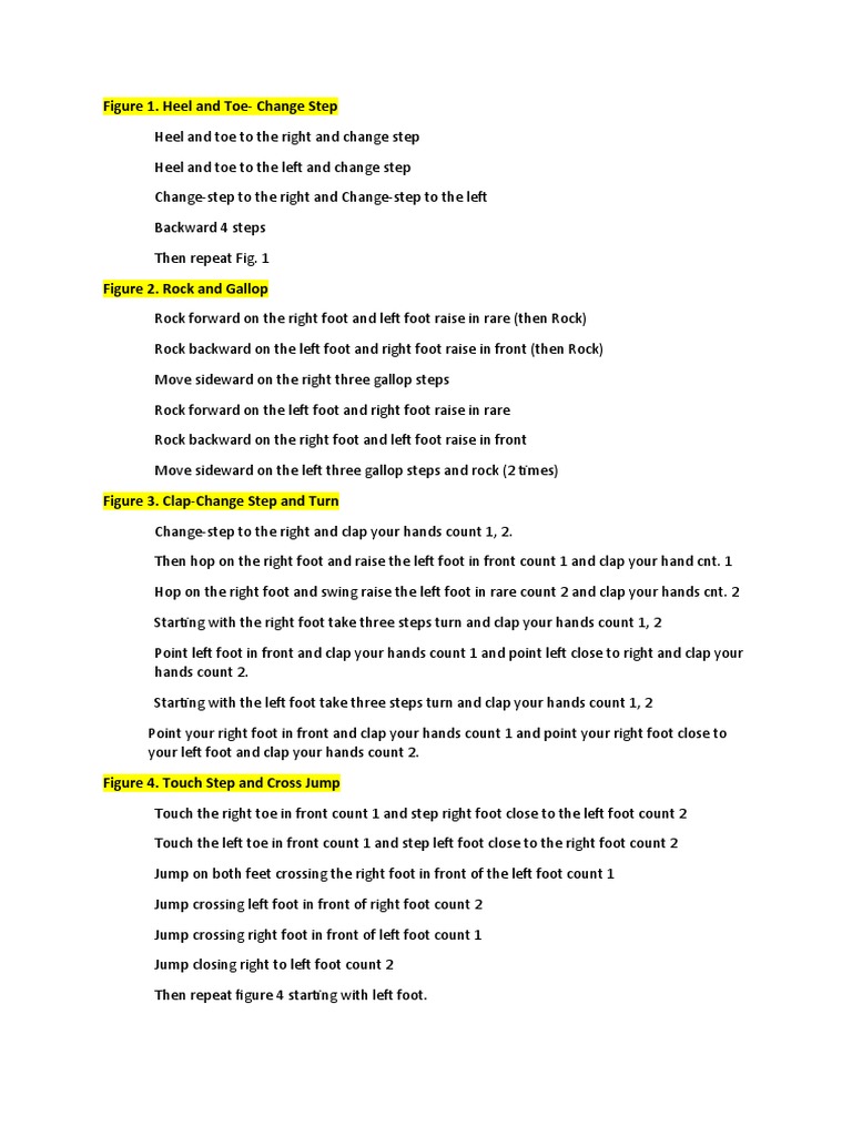 Tiklos Dance Step Patterns Explained | PDF | Cooking, Food & Wine ...