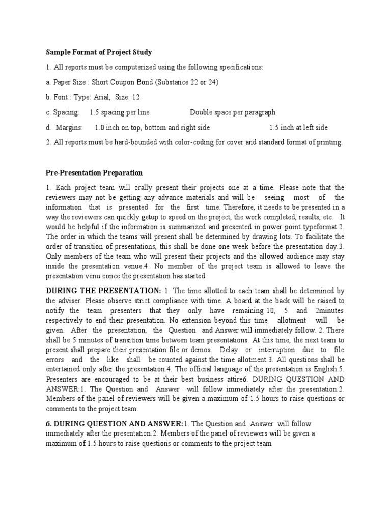 Project Study Format | PDF