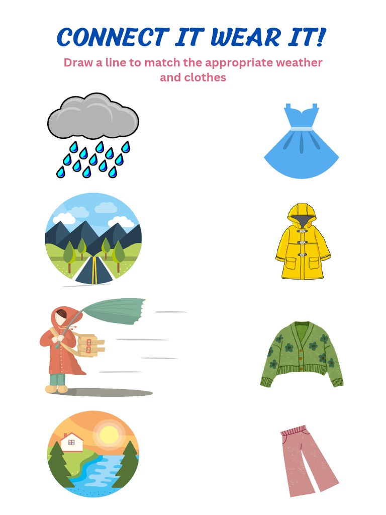 Weather and Clothing Matching Activity | PDF