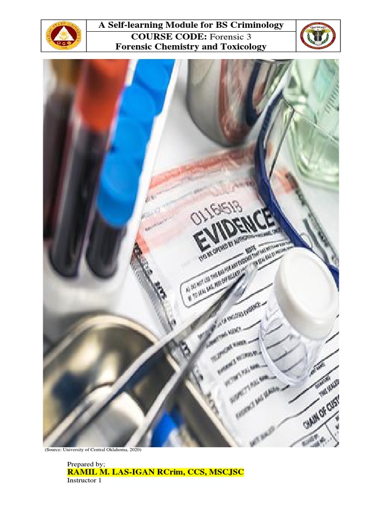 Module Forensic Chemistry Toxicology PDF | PDF | Crime Scene | Blood