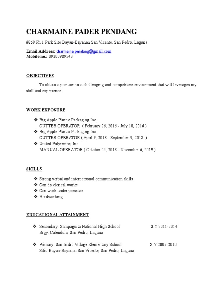 Resume Cha | PDF | Career & Growth | Wellness