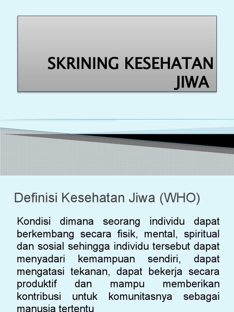 Skrining Jiwa | PDF