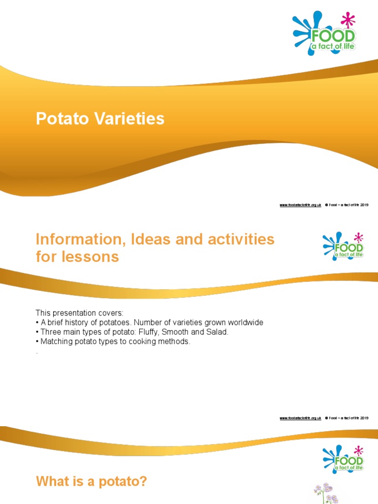 Potato Varieties PPT 1114fcp | PDF | Potato | Cooking
