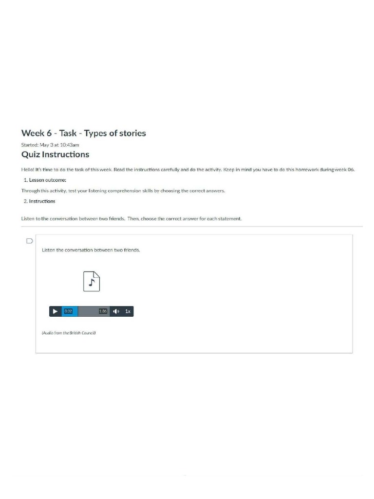 Week 6 Task Types of Stories - Compress | PDF