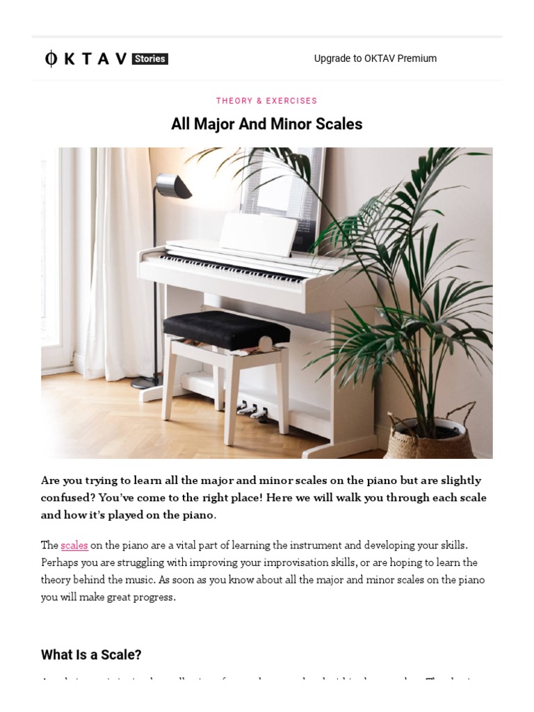Major and Minor Piano Scales Guide | PDF | Piano | Musical Compositions