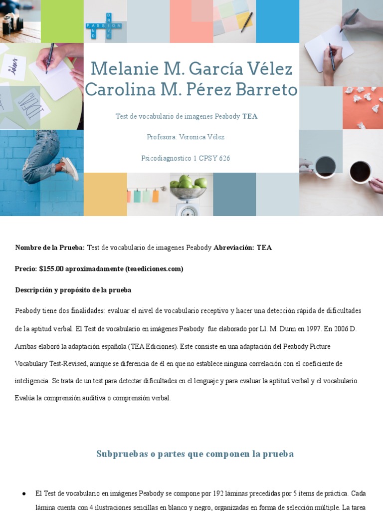 Test de Vocabulario en Imágenes Peabody III | PDF