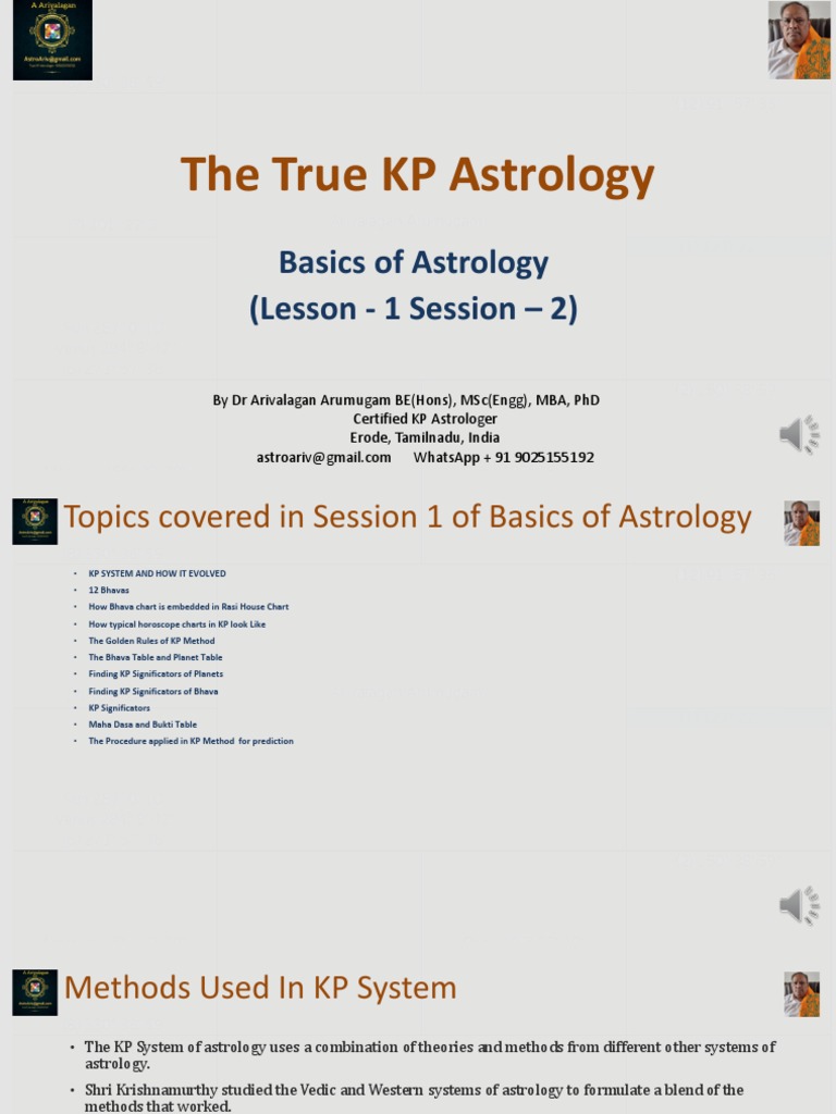 KP Astrology: Basics and Principles | PDF | Hindu Astrology | Planets ...