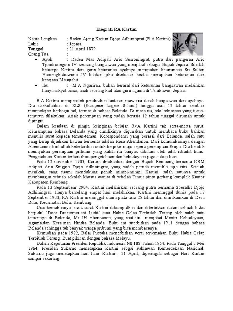 Biografi RA Kartini | PDF