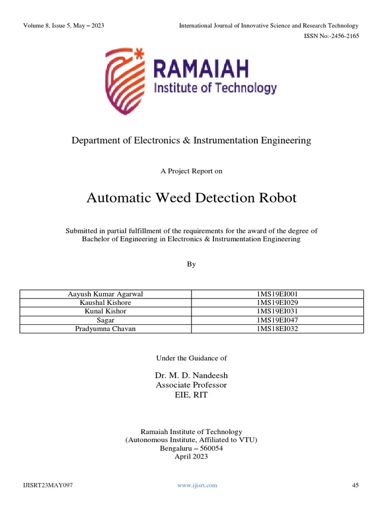 Automatic Weed Detection Robot | Download Free PDF | Embedded System ...