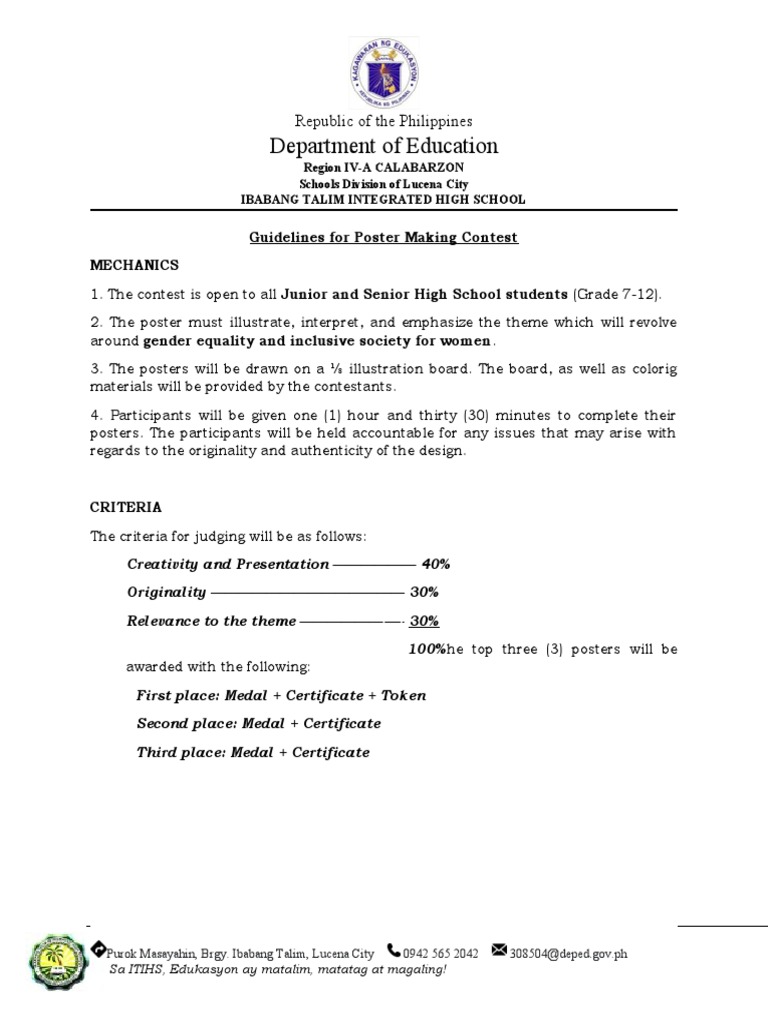 Guidelines For Poster Making Contest | PDF | Human Communication ...