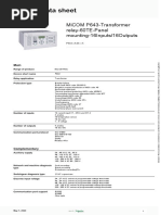 Datasheet Easergy MiCOM P14x - P143 - E-N - J | PDF | Power Supply | Equipment