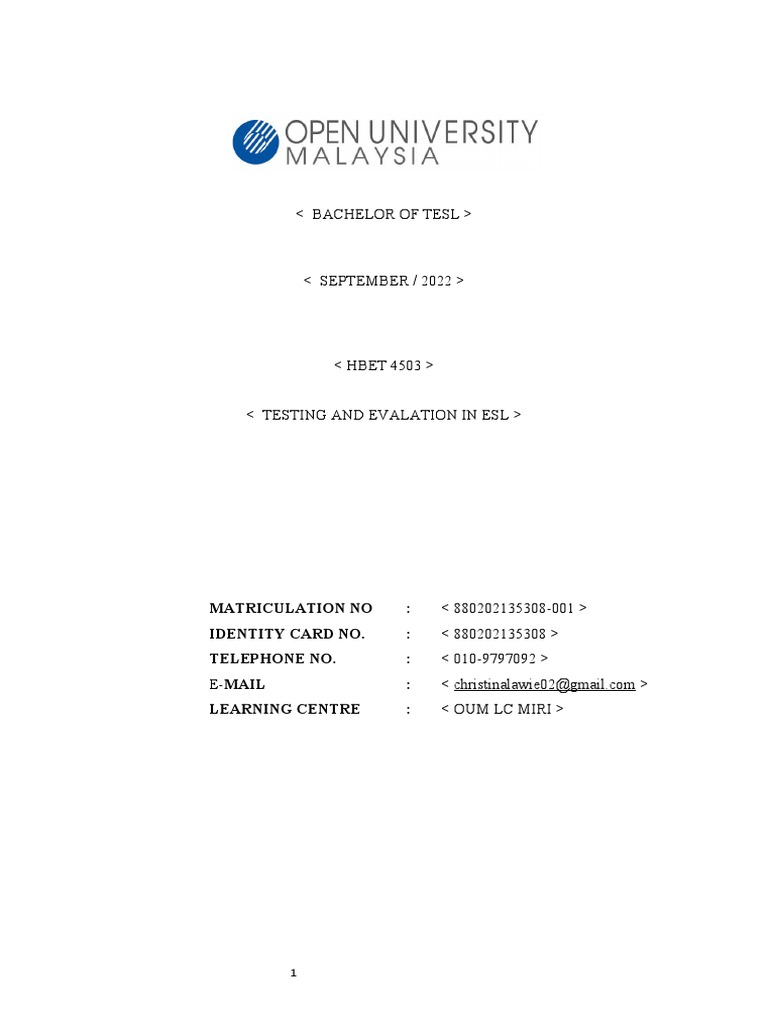 Hbet 4503 Assignments | PDF | Educational Assessment | Validity ...