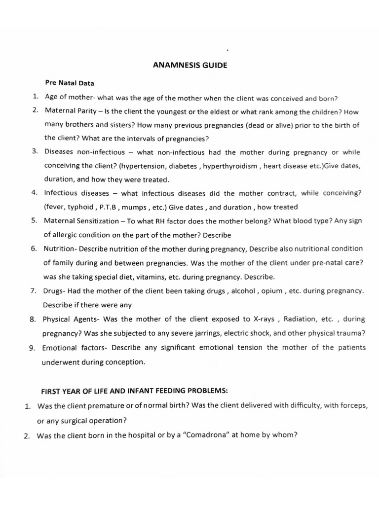 ANAMNESIS-GUIDE ABPsych PDF | PDF