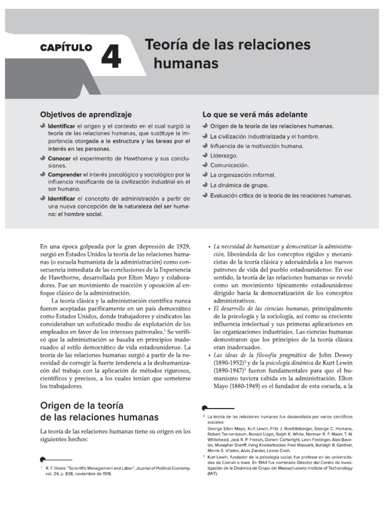 Relaciones Humana Elton Mayo | PDF