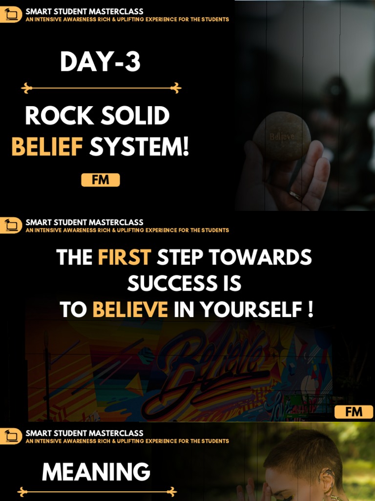 Day 3 - Rock Solid Belief System | PDF | Experience | Psychological ...