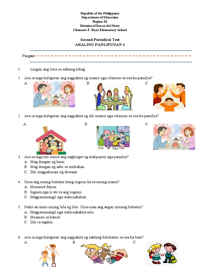GRADE 1 2ND TEST fINAL | PDF
