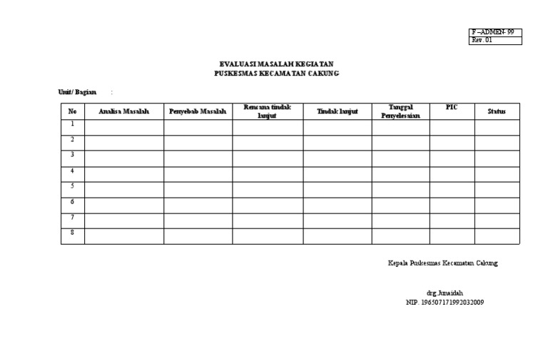 Form Evaluasi Kegiatan 2023 | PDF