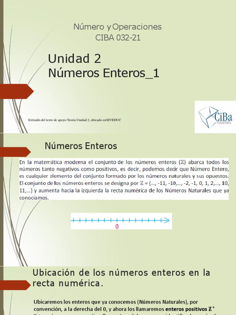 Unidad 2 Números | Descargar gratis PDF | Entero | Aritmética