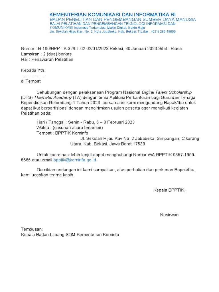 Contoh Tugas Word Surat | PDF