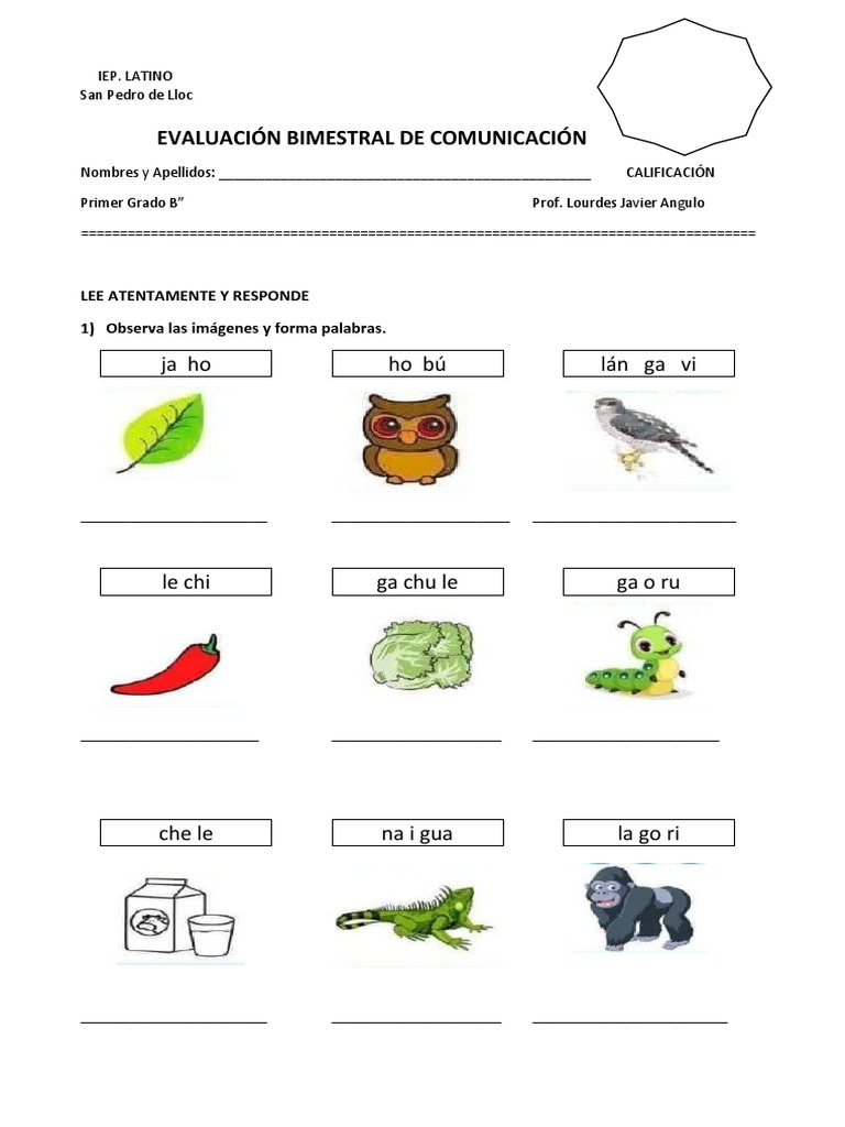 Evaluacion De Comunicacion Octubre Pdf