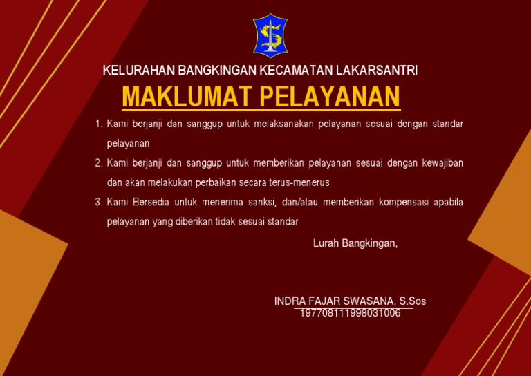 Contoh Maklumat Pelayanan | PDF