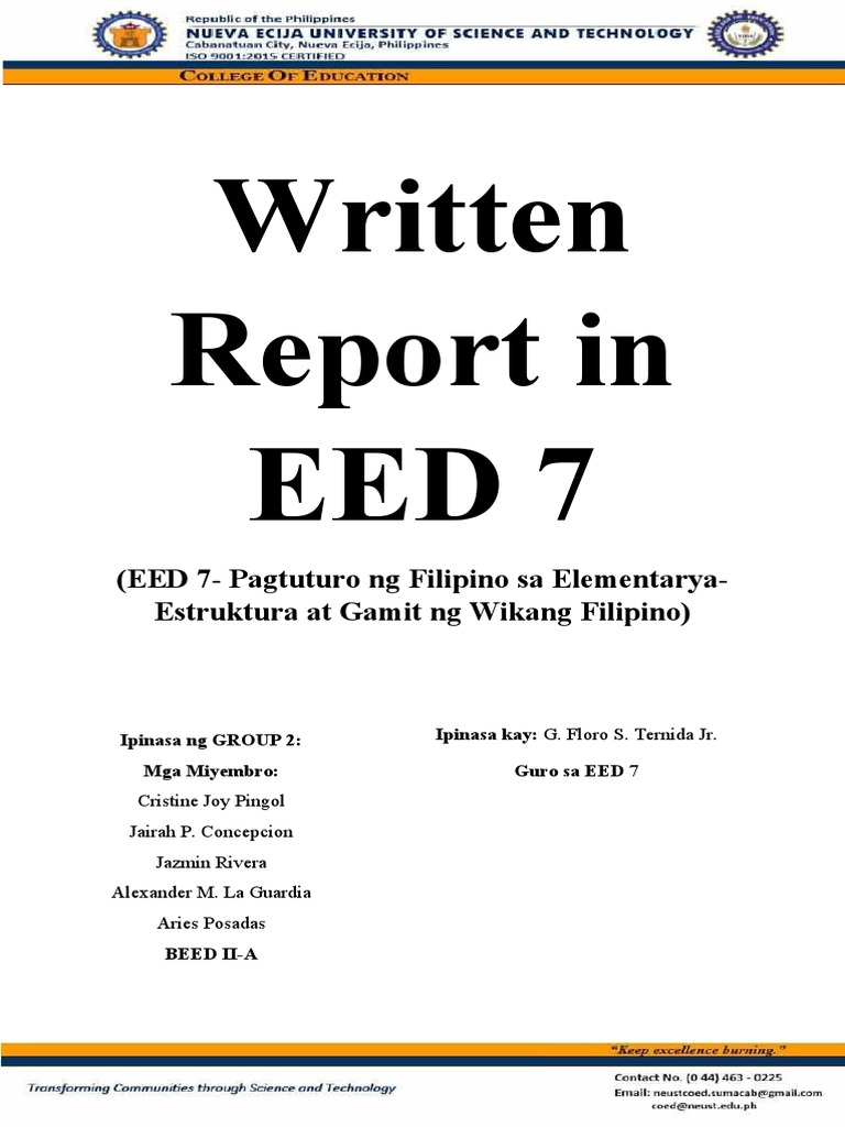 Written Report Sa Filipino | PDF
