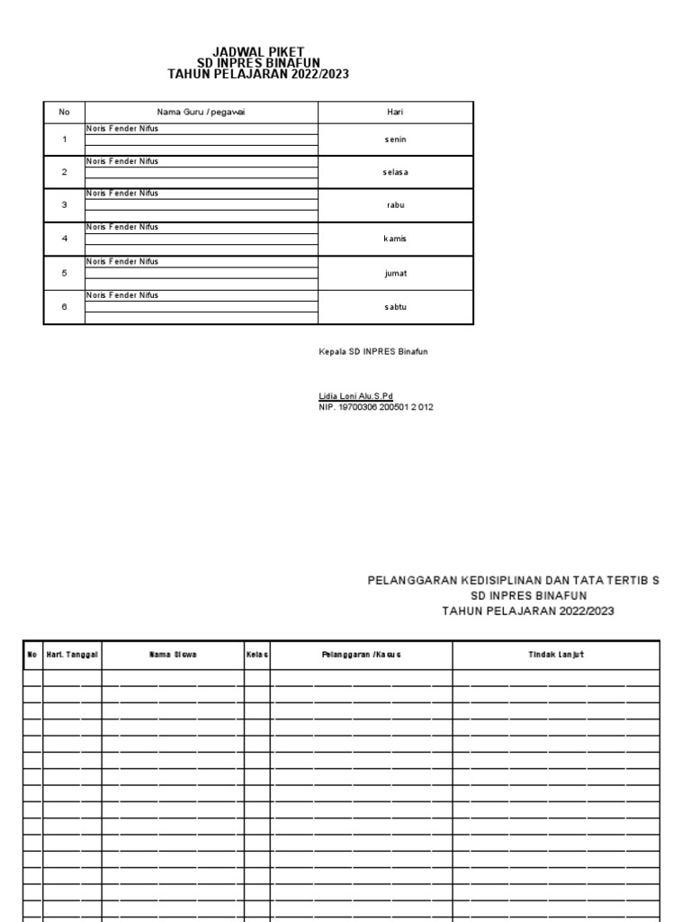 Buku Piket - Keterlambatan Siswa | PDF
