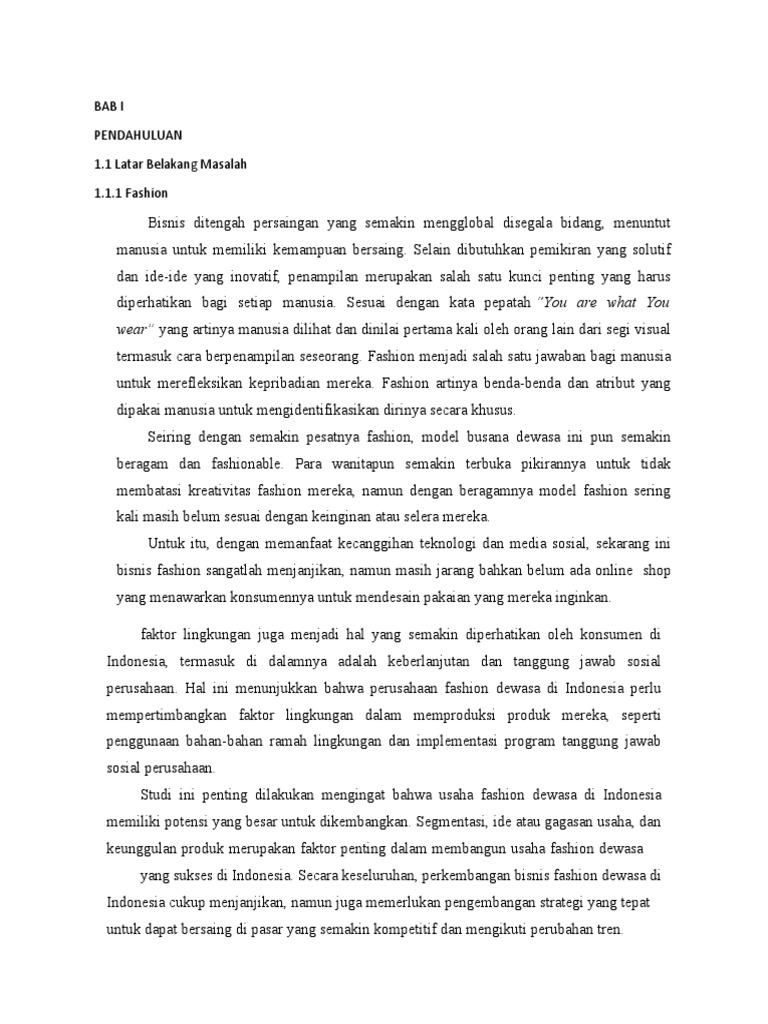 Fashion Dewasa KEL 1 | PDF