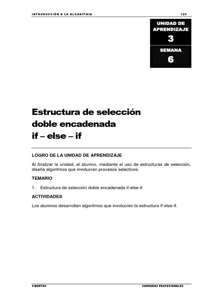 IA - Estructura de Seleccion Doble Encadenada IF-ELSE-IF PDF | PDF ...