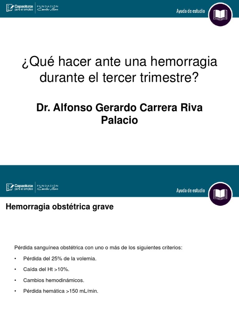 ¿Qué Hacer Ante Una Hemorragia Durante El Tercer Trimestre - PDF | PDF ... ¿Qué Hacer Ante Una Hemorragia Durante El Tercer Trimestre - PDF | PDF ...