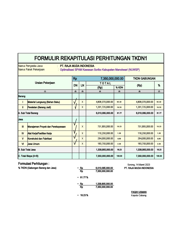 Perhitungan TKDN | PDF