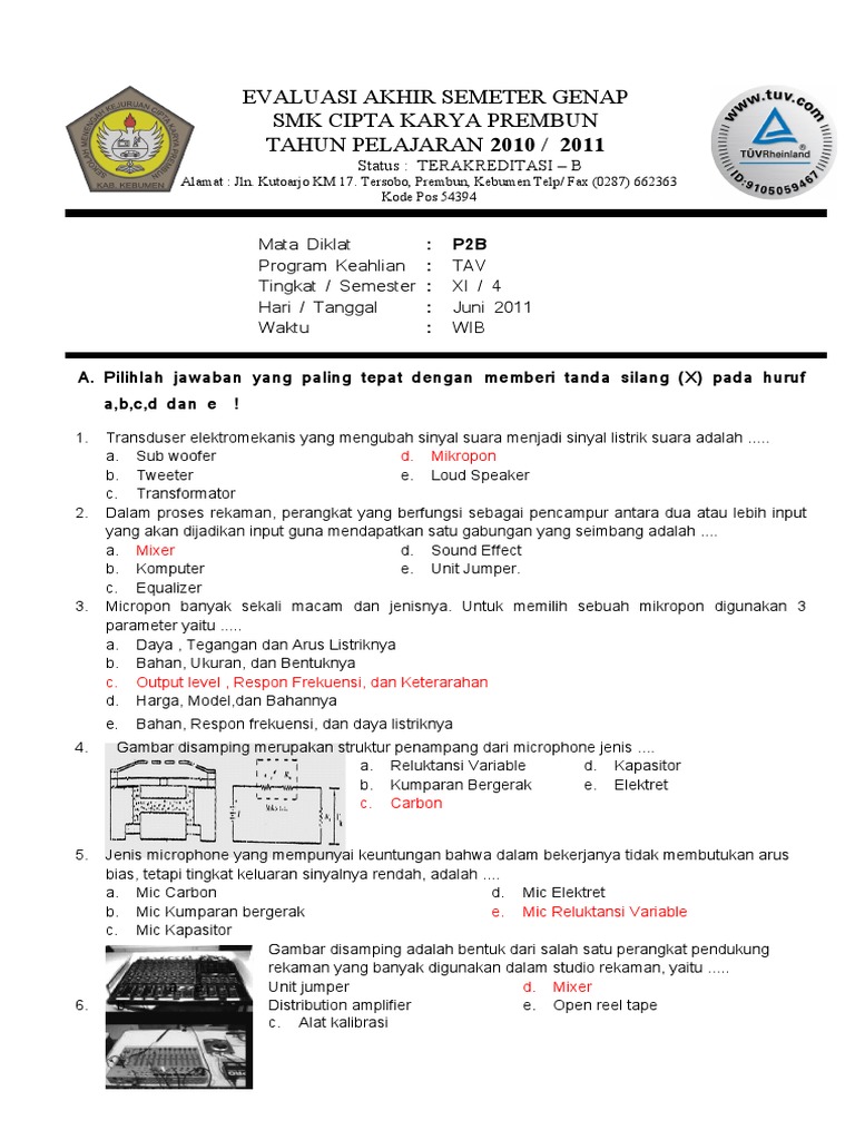 Soal P2B Genap 2011 | PDF